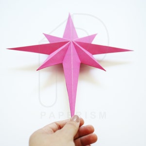 North Star Pdf Printable Template, SVG Origami Compass Rose, Paper Cut ...