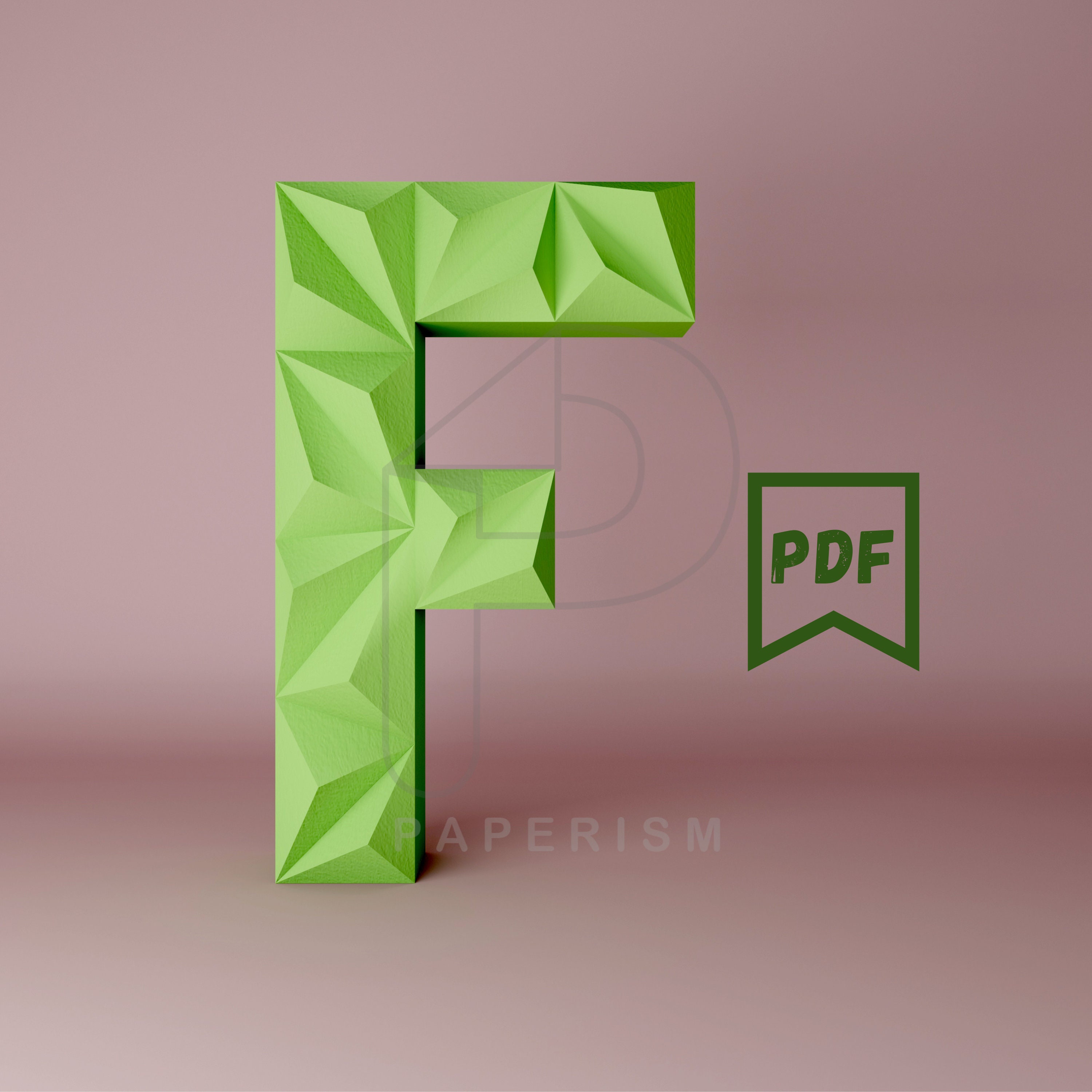 F Letter 3d, Alphabet 3D, 3D Letter for Party Decor, Papercraft Letters ...