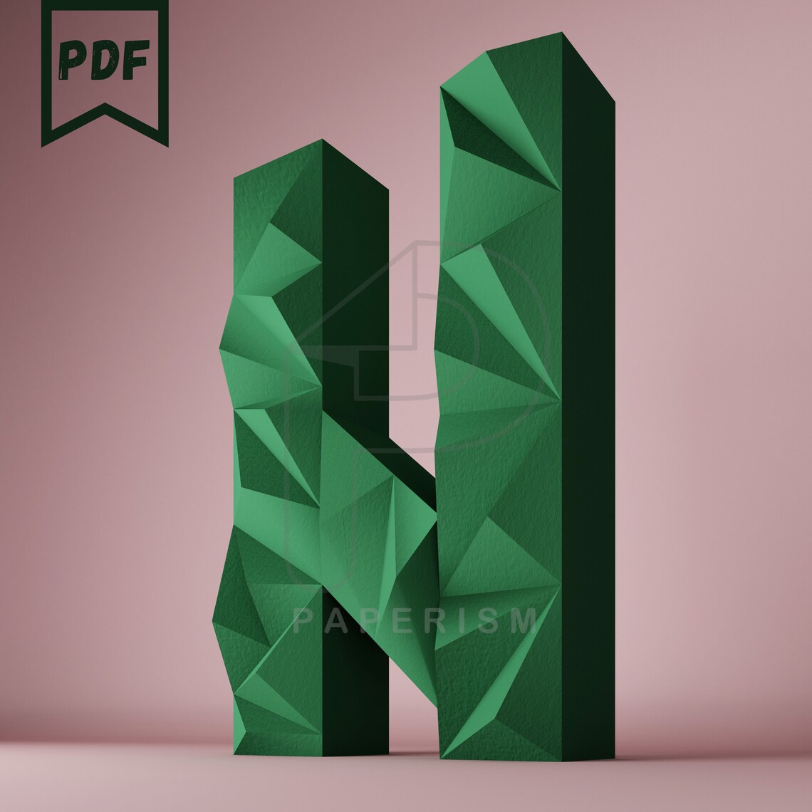 N Low Poly Papercraft Letter Alphabet N 3D 3D Lyric Gift - Etsy
