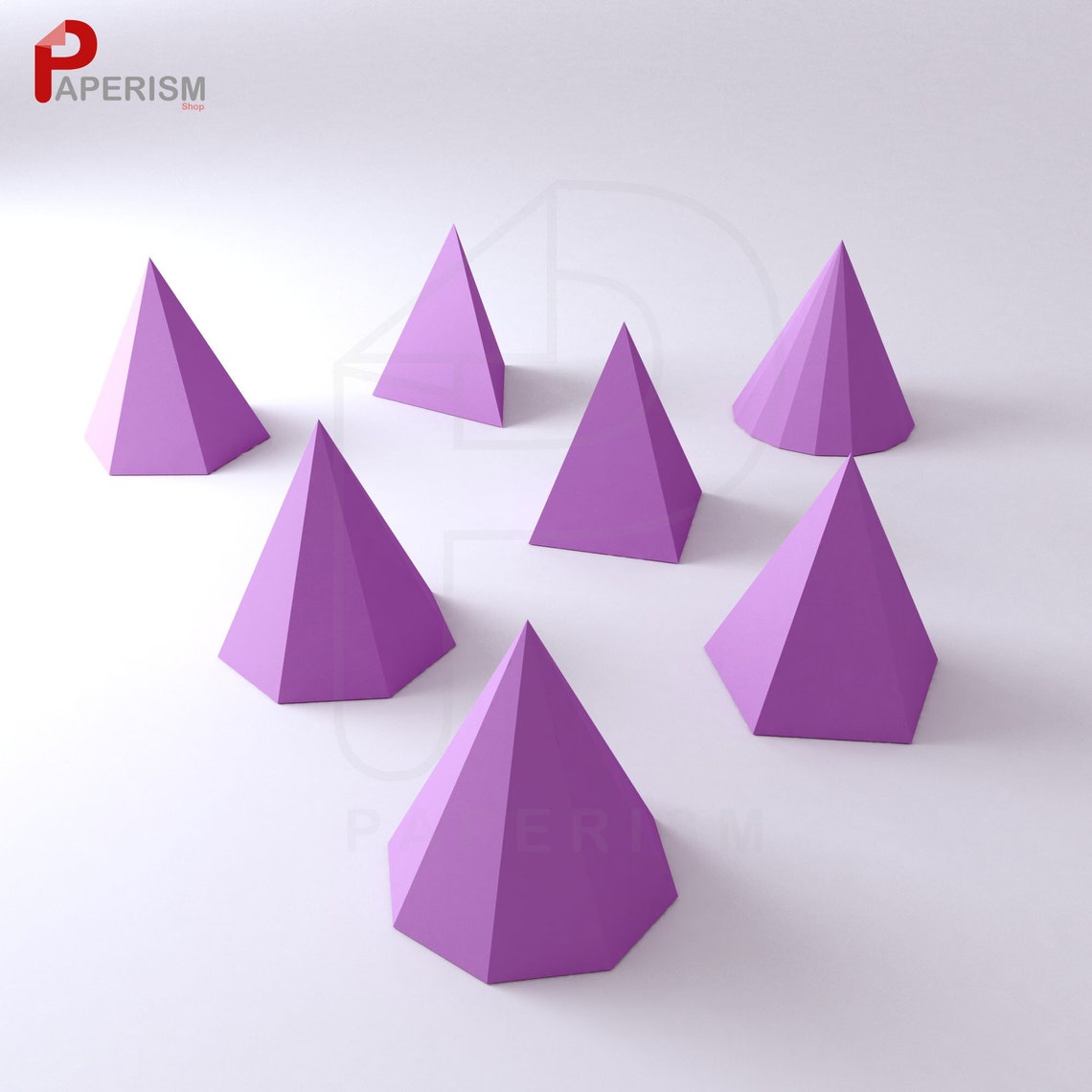 3d Pyramids With Foldable Net Shapes, 3d Platonic Solid Set 4, DIY ...