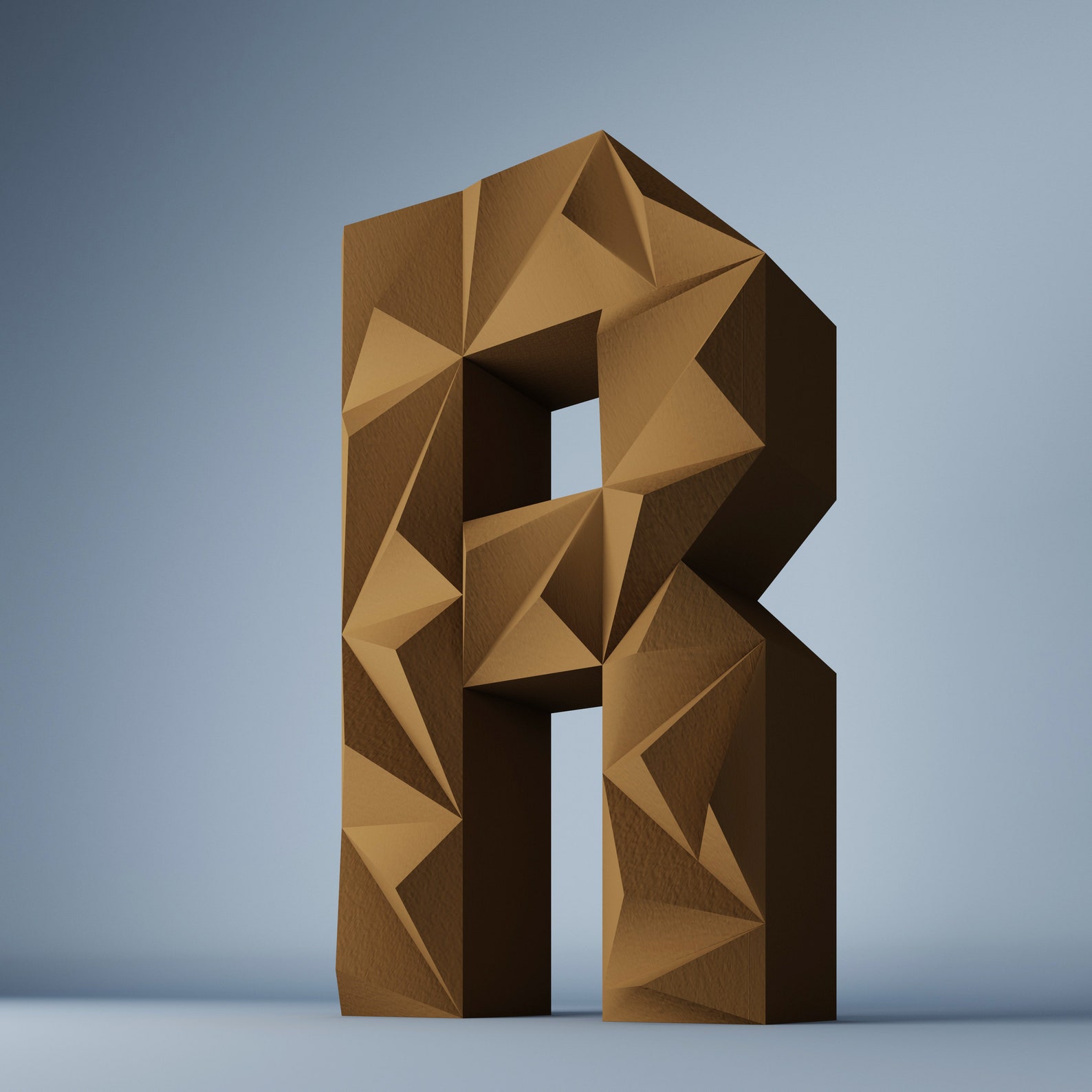 R Low Poly Papercraft Letter Alphabet R 3D 3D Lyric Gift | Etsy