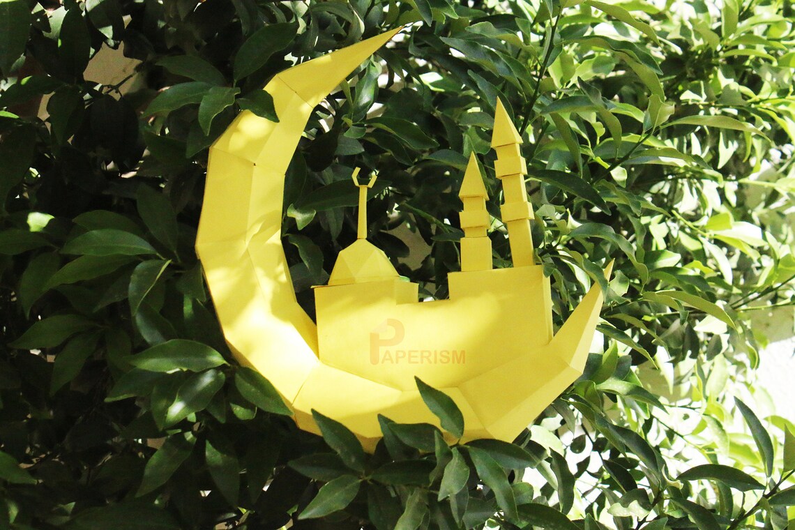 3d Ramadan Moon Papercraft Decoration Hanging Ramadan Moon - Etsy
