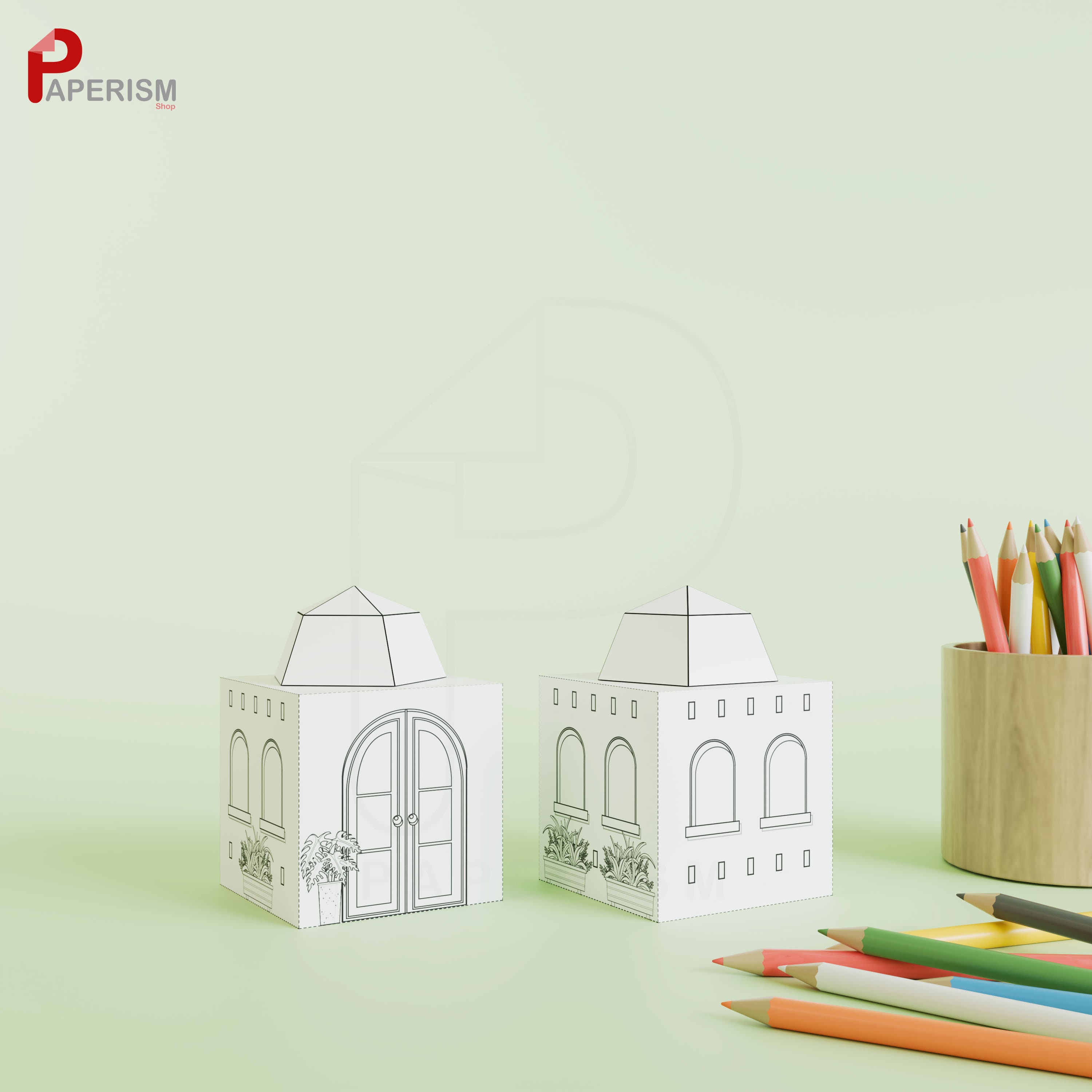 3D Mosque Coloring Papercraft, PRINTABLE Ramadan Crafts for Kids, Paper ...