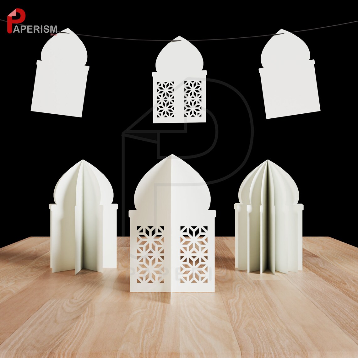 3D Hanging Mosque Papercraft, PRINTABLE Ramadan Decoration, SVG Paper ...