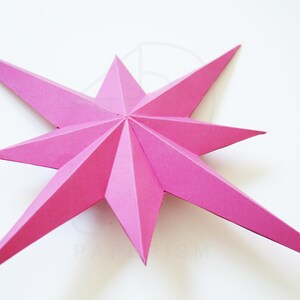 4 Stars Design Pdf Printable Template, Low Poly Christmas Decoration ...