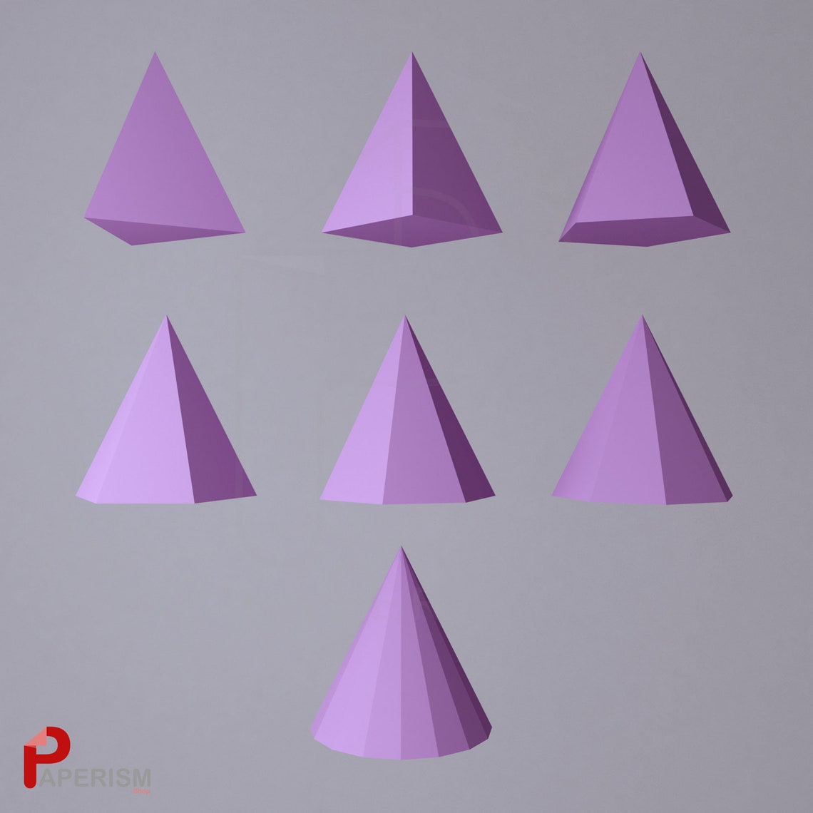 3d Pyramids With Foldable Net Shapes, 3d Platonic Solid Set 4, DIY ...