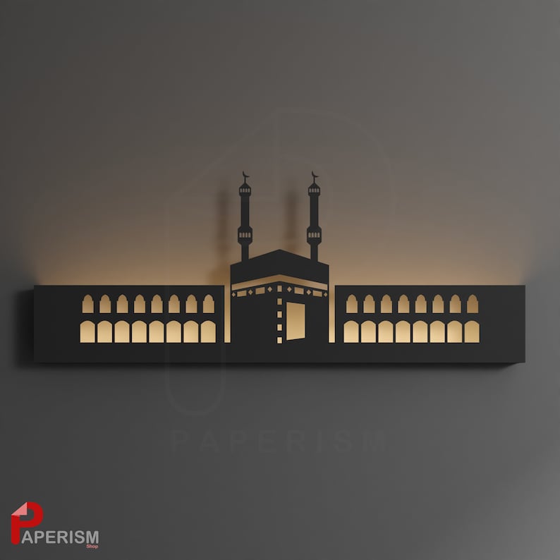 Mecca Printable Diy Cutout Hajj Crafts Kaaba Wall Decor Etsy