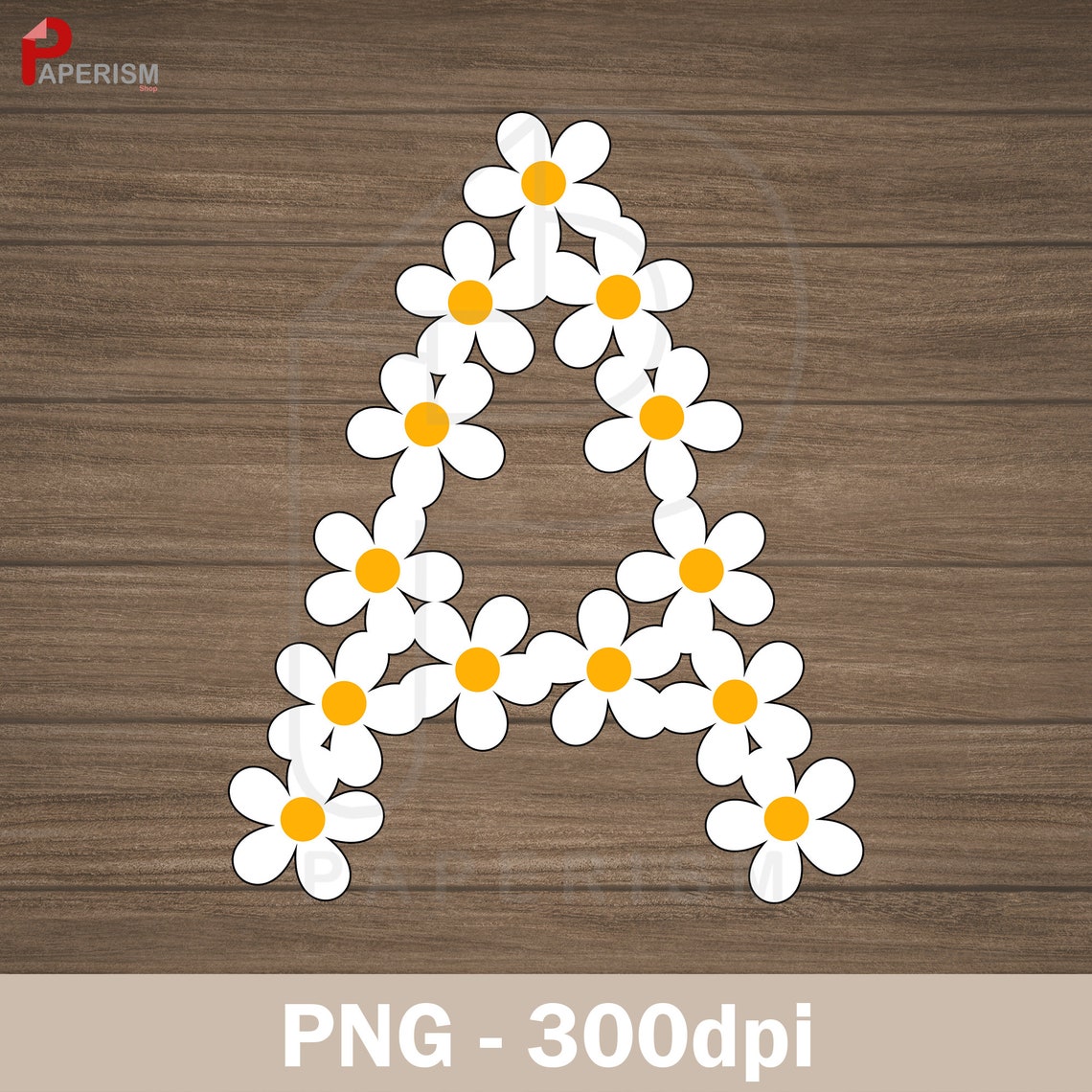 Floral Letters PNG Alphabet Bundle, Daisy Alpha Pack, Clipart Daisy ...