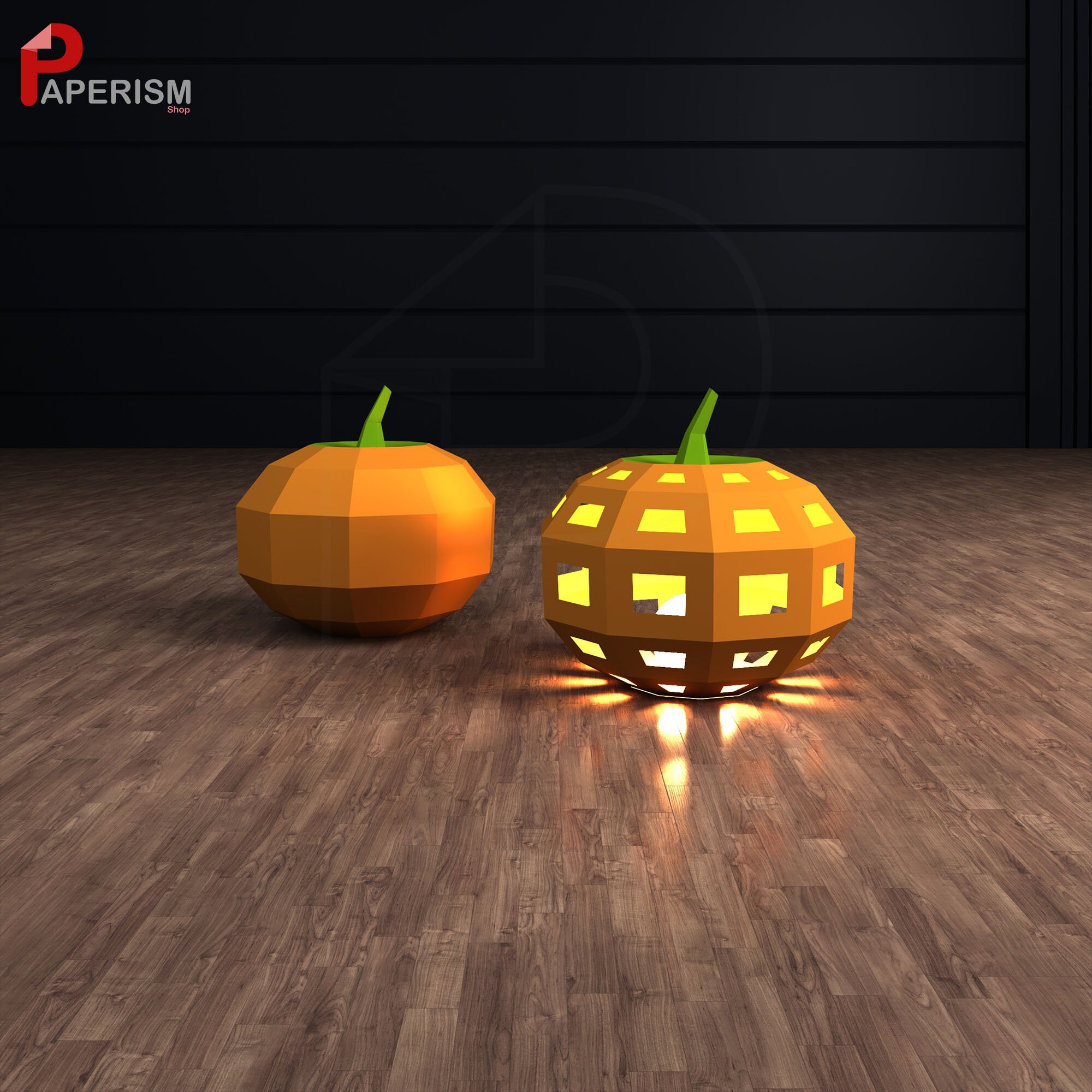 Papercraft Pumpkin Lantern Pdf Printable Template Fall - Etsy