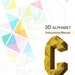 C Letter Low Poly Papercraft, Alphabet C, 3D Letter, 3d Origami Letter ...