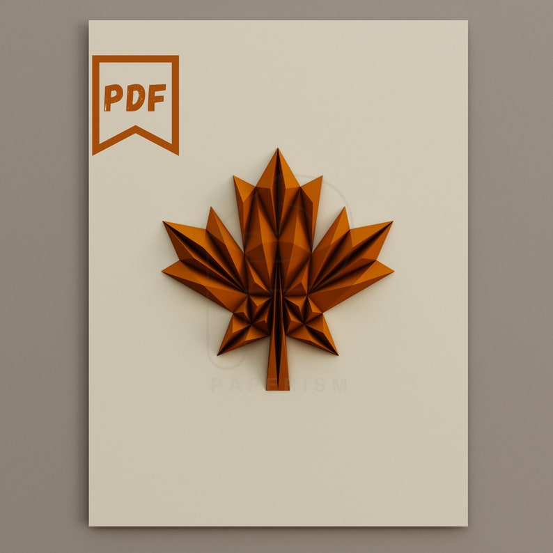 3d Fall Paper Leafs, Origami Autumn Leaves, DIY Printable Fall Decor ...