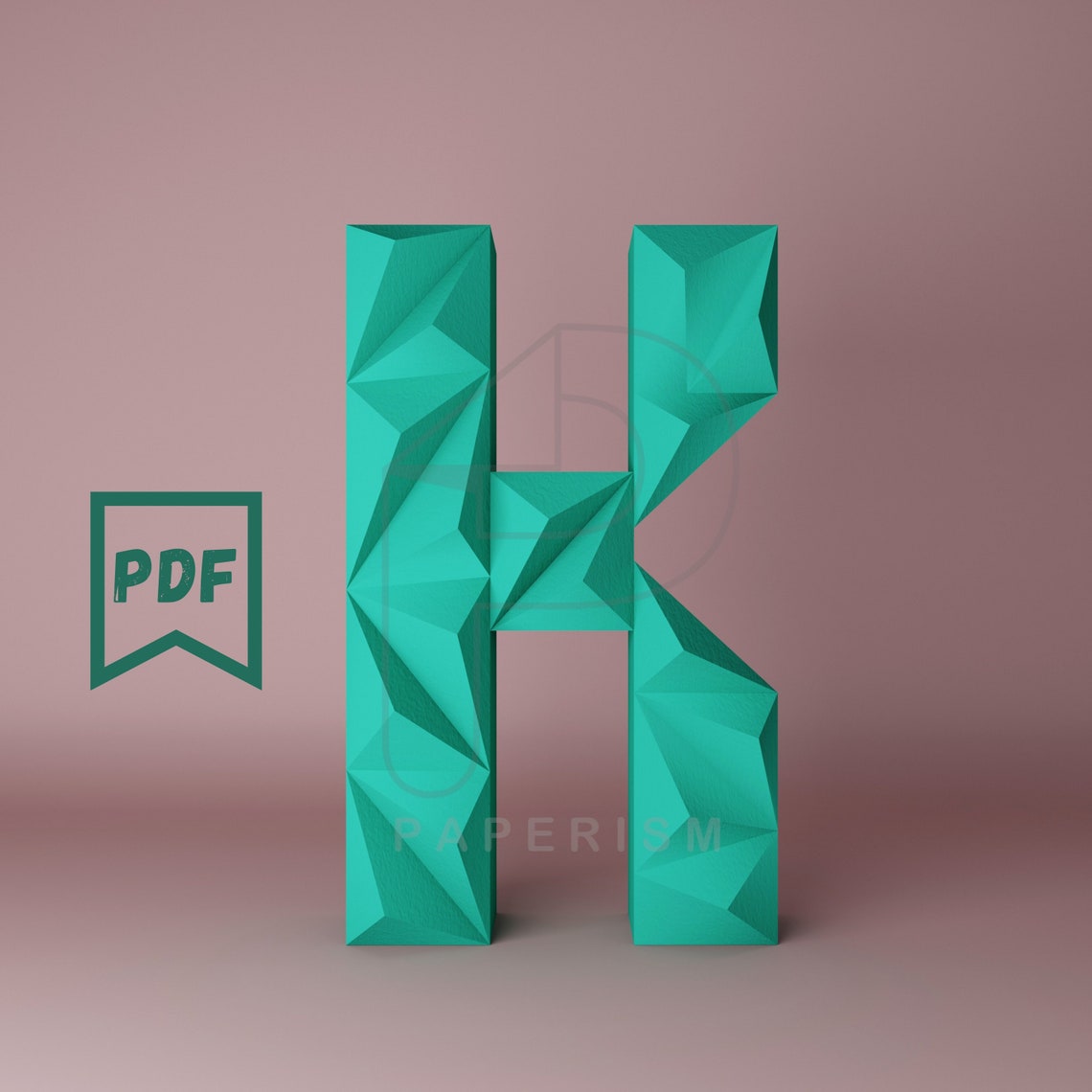 K Low Poly Papercraft, Letter, K 3D, 3D Lyric, Gift, Papercraft Letters ...