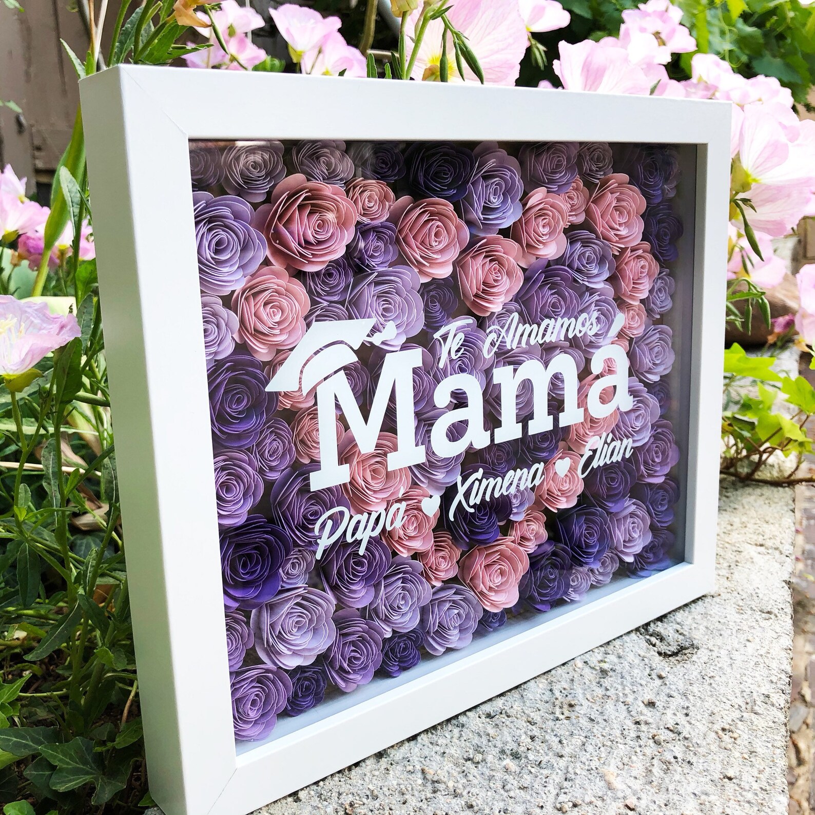 Paper Flower Shadow Box | Etsy