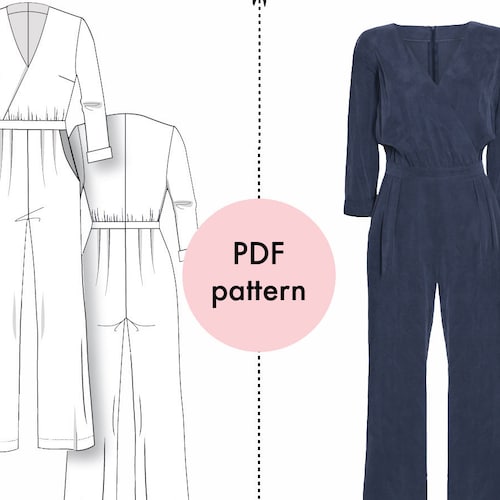 PDF Jumpsuit Pattern Instant Download Intermediate Sewing - Etsy