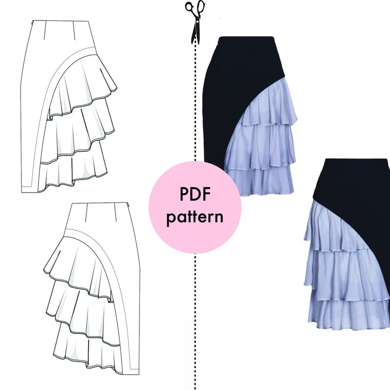 Ruffle Skirt Pattern - Etsy