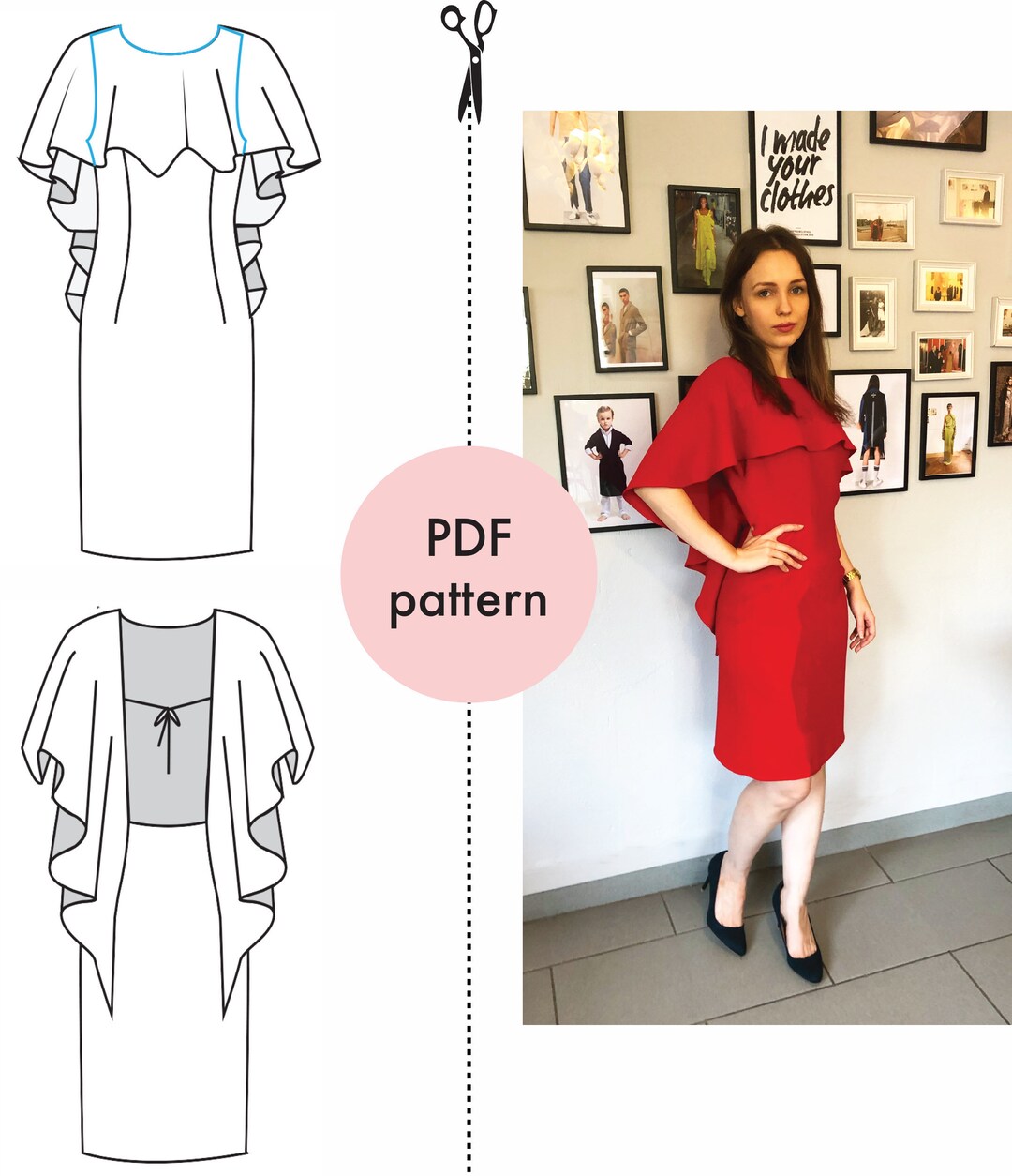 PDF Dress Pattern Instant Download Intermediate Pattern - Etsy