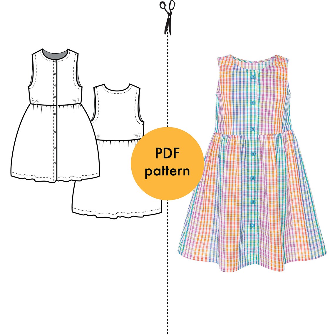 PDF Girls Dress Pattern Instant Download Intermediate - Etsy