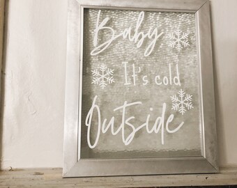 Custom Carved Wooden Sign baby It's Cold Outside 14x14, 18x18 - Etsy