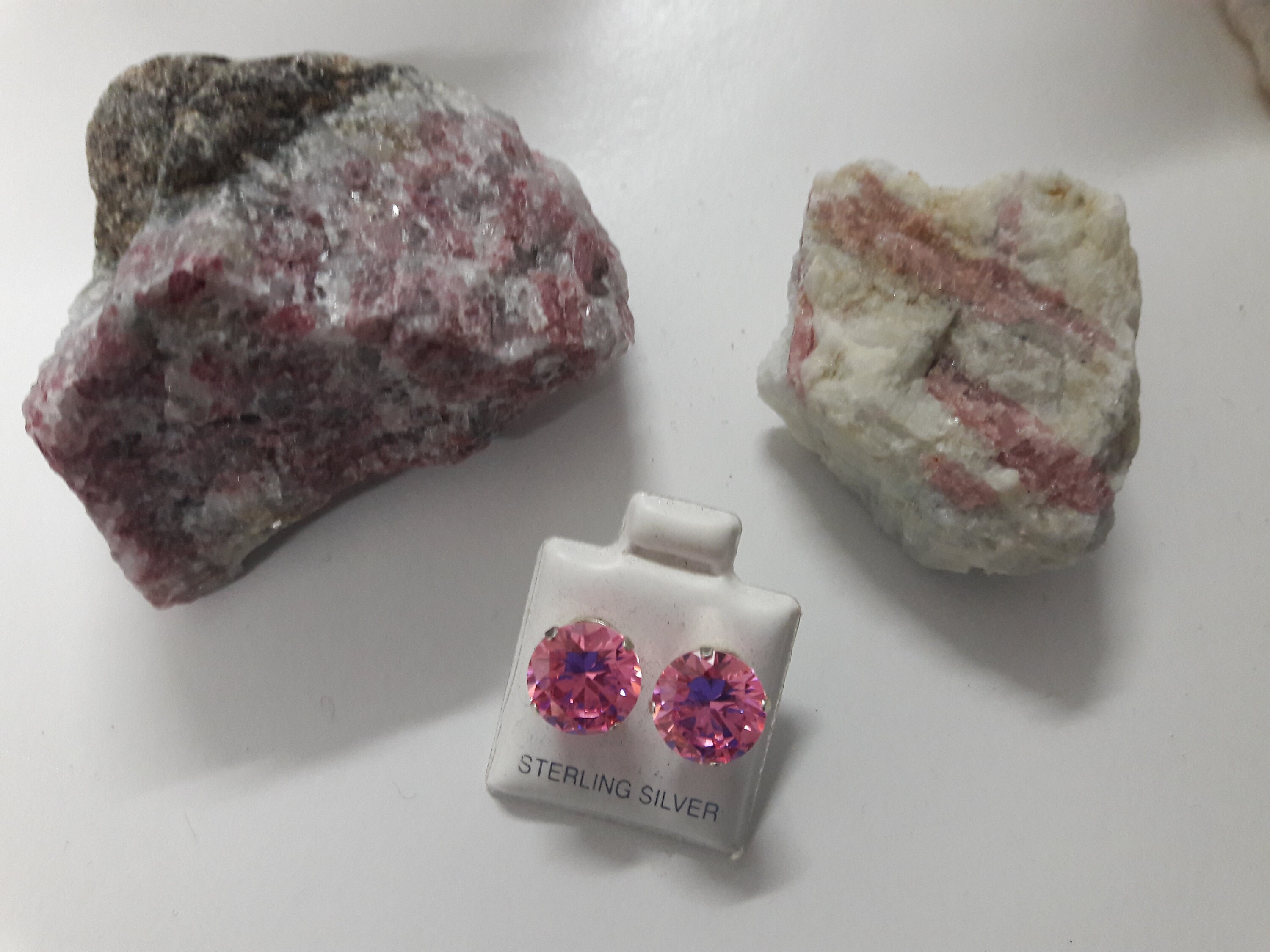 Round Pink CZ Stud Sterling Silver Earrings, 2mm/2.5mm/3mm/4mm/5mm/6mm ...