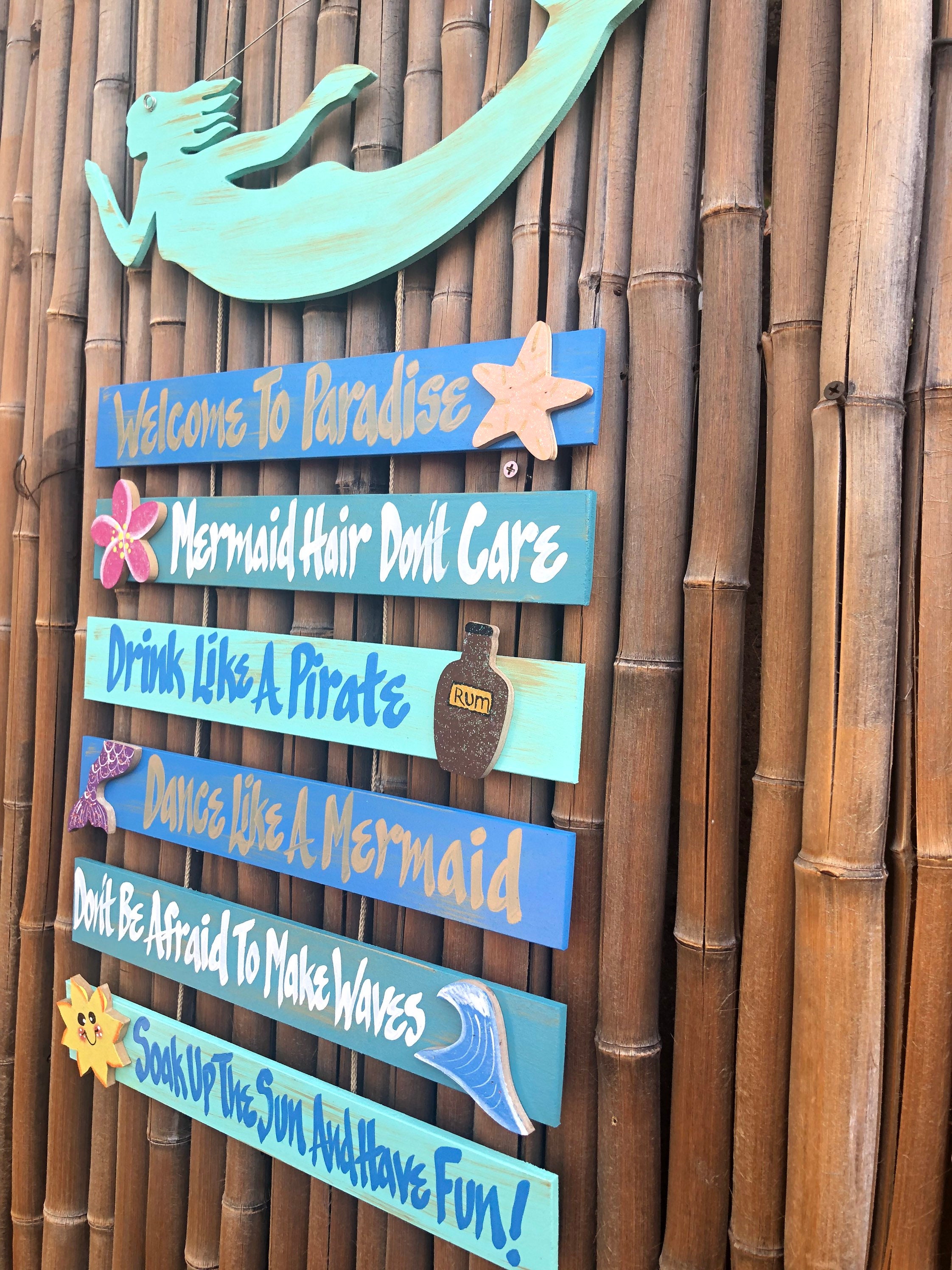 Hand Painted Mermaid, Custom Quote Sign, Personalized Mermaid Sea-life ...