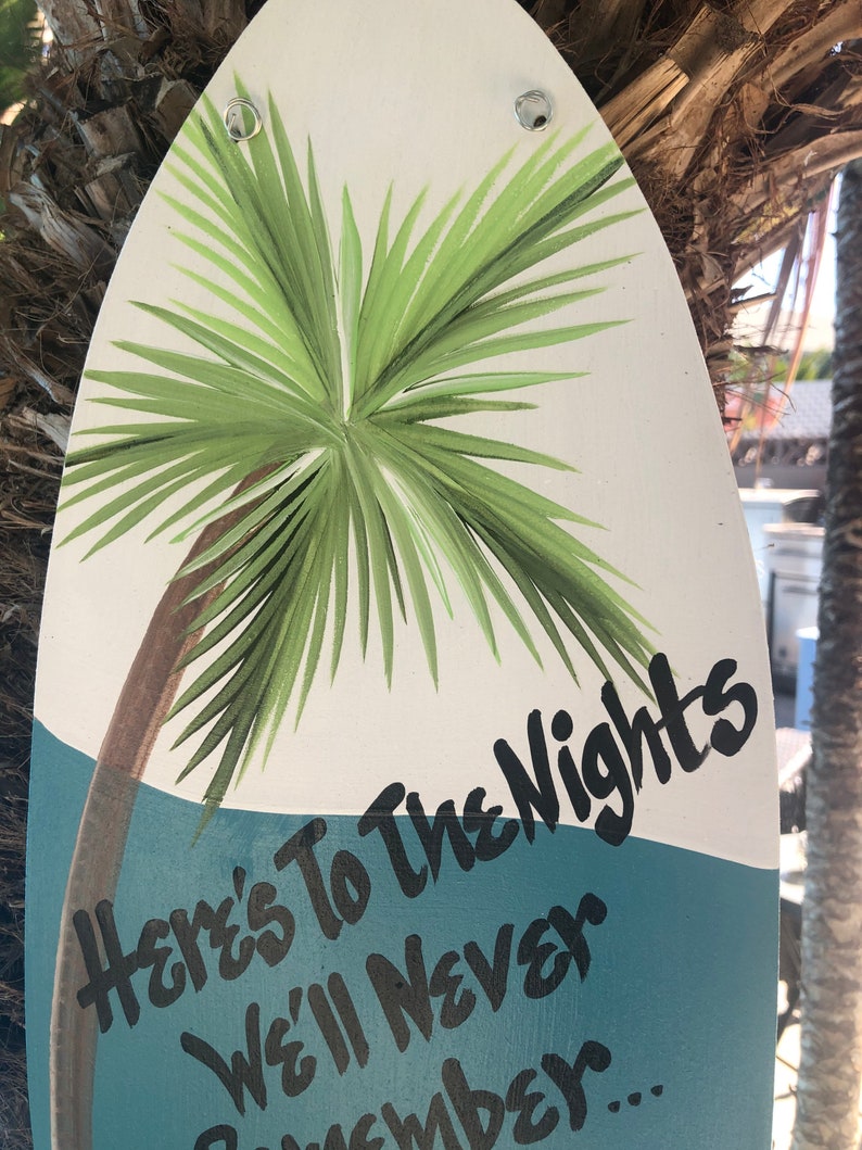 Wood Surfboard Signscustom Painted Signs Coastal Surf - Etsy