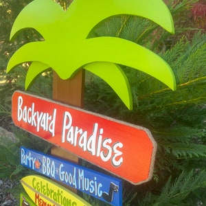 Handmade Tropical Palmtree Sign: Backyard Paradise Decor - Etsy
