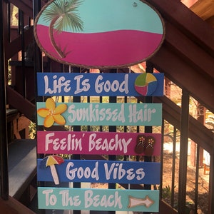 Beach Hanging Signs, Personalized, Beach House Decor, Custom Hand ...