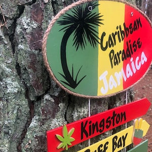 Handmade Wood Caribbean Paradise Jamaica Directional Arrow Custom ...