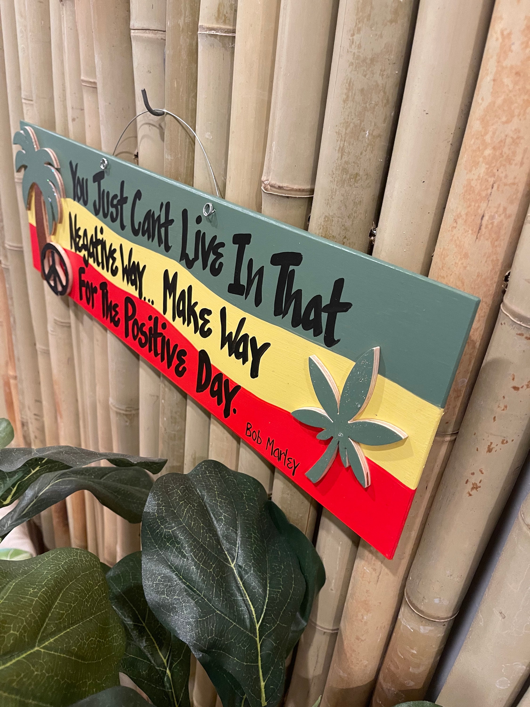 Handmade Bob Marley Quote Wood Sign, Reggae Rasta Decor - Etsy