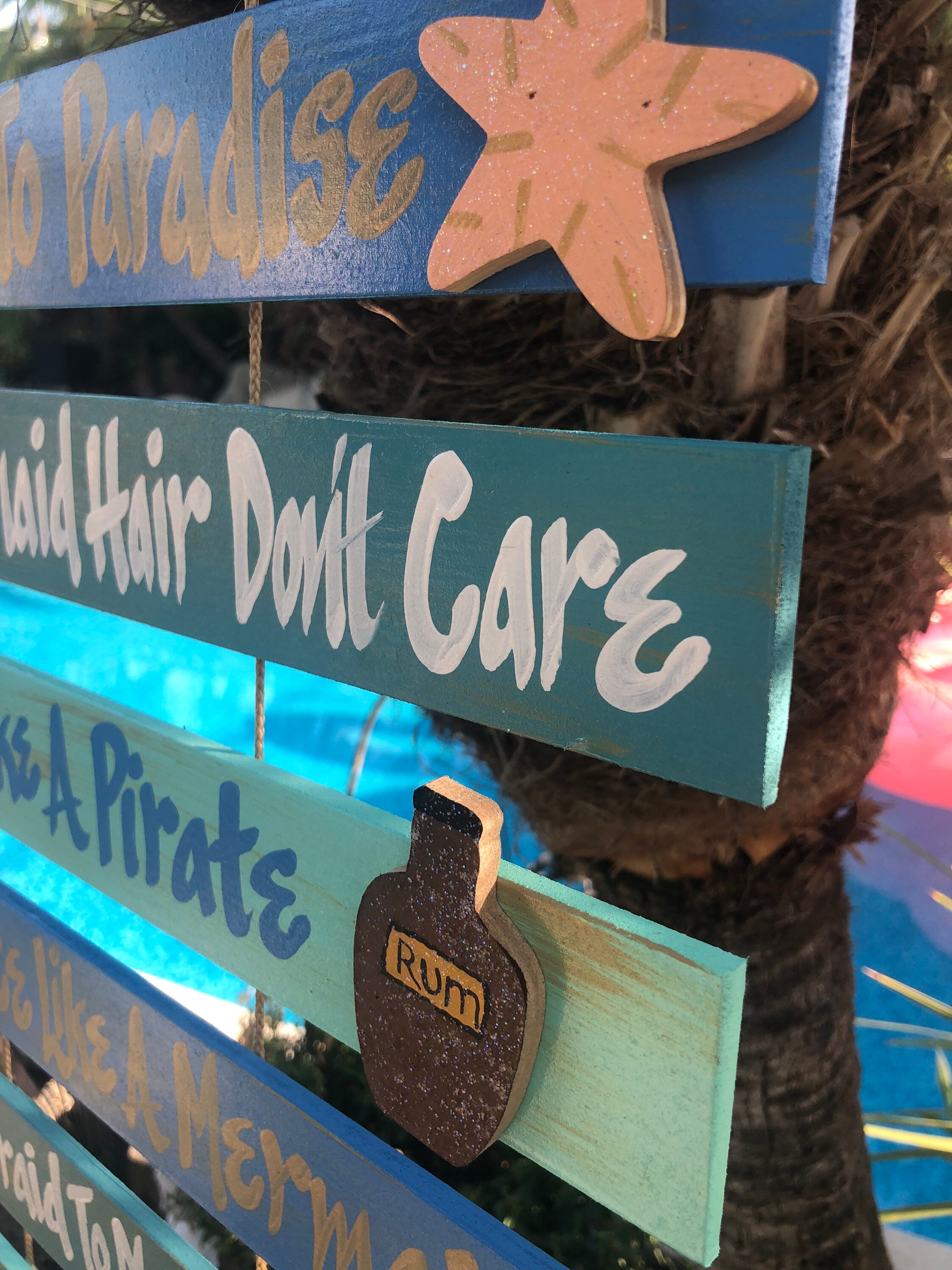 Hand Painted Mermaid, Custom Quote Sign, Personalized Mermaid Sea-life ...