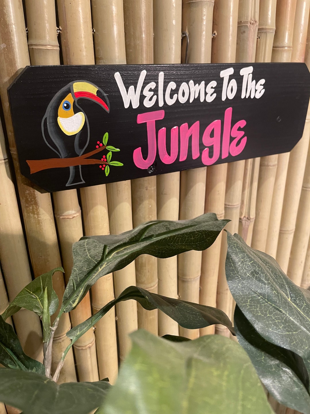 Welcome to the Jungle Custom Ceder Wooden Sign, Handmade & Painted ...