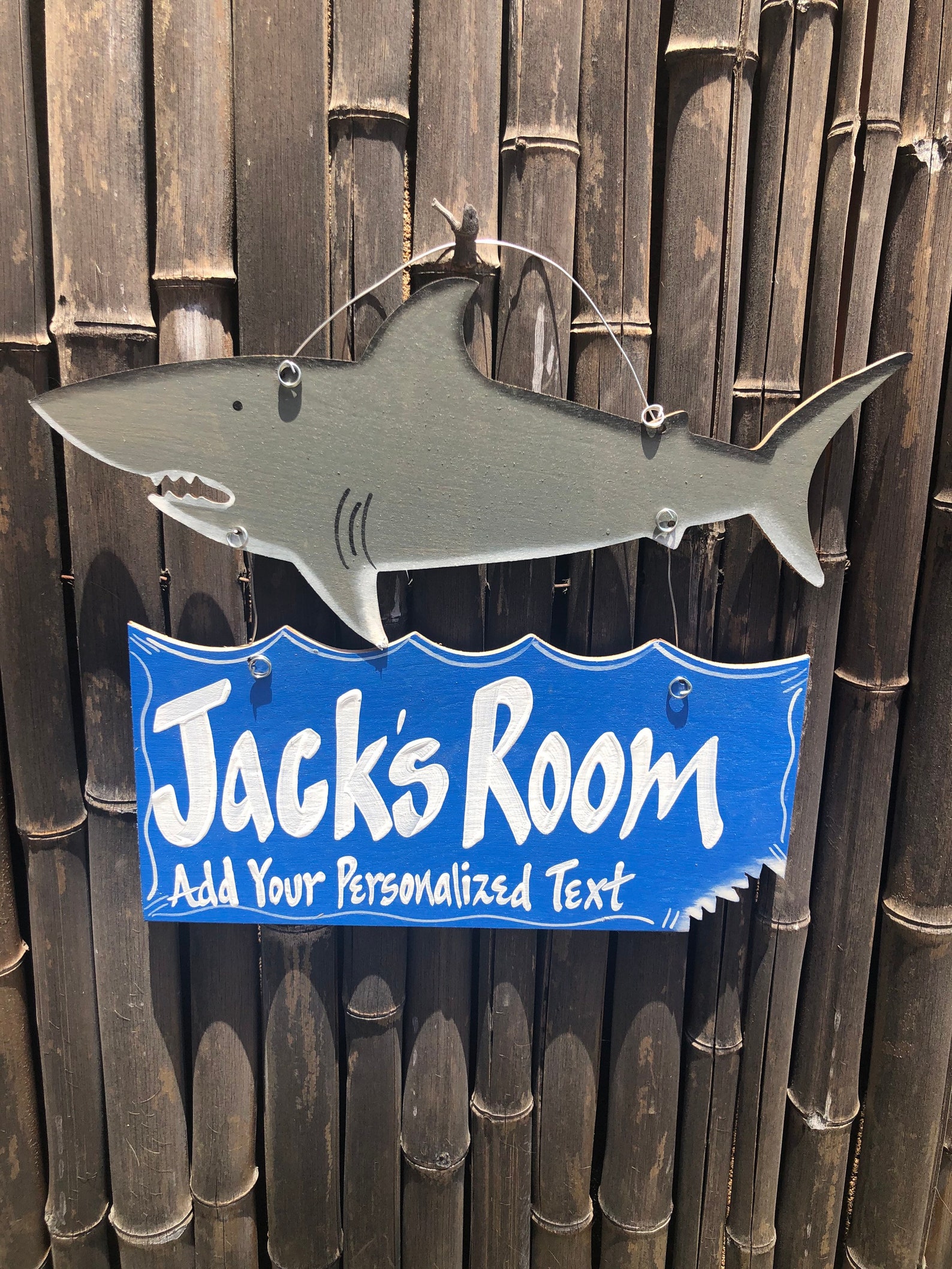 Personalized Shark Bite Kid's Room Sign, Handmade Wall Decor - Etsy