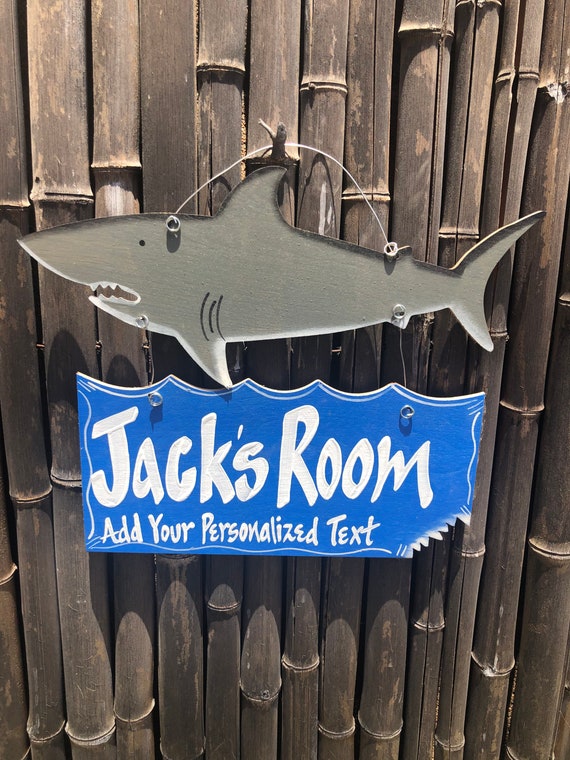 Shark Bite Sign Personalized Kid Name Sign Shark Bite Wall | Etsy