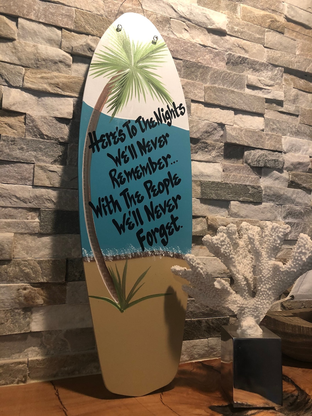 Wood Surfboard Signs,custom Painted Signs, Coastal Surf Decor,beach ...