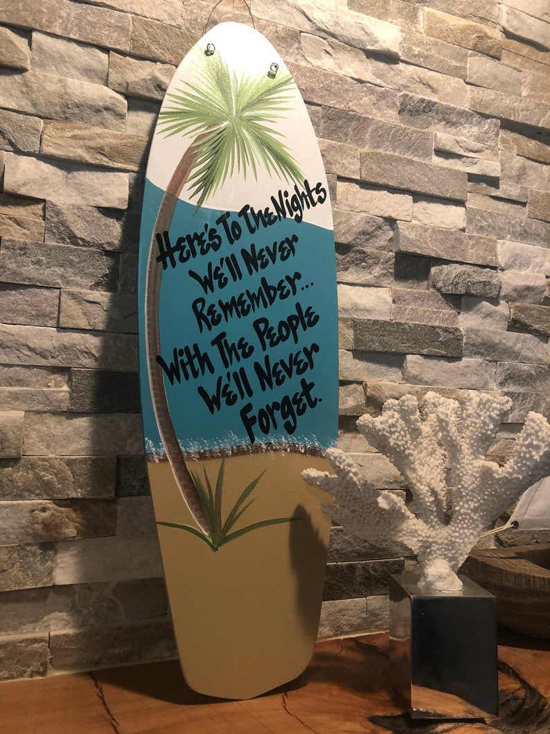 Wood Surfboard Signscustom Painted Signs Coastal Surf - Etsy