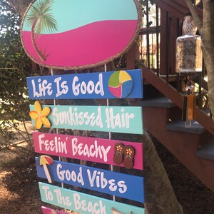 Beach Hanging Signs, Personalized, Beach House Decor, Custom Hand ...