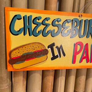 Cheeseburger in Paradise Tropical Wall Art, Personalized Wooden Tiki ...