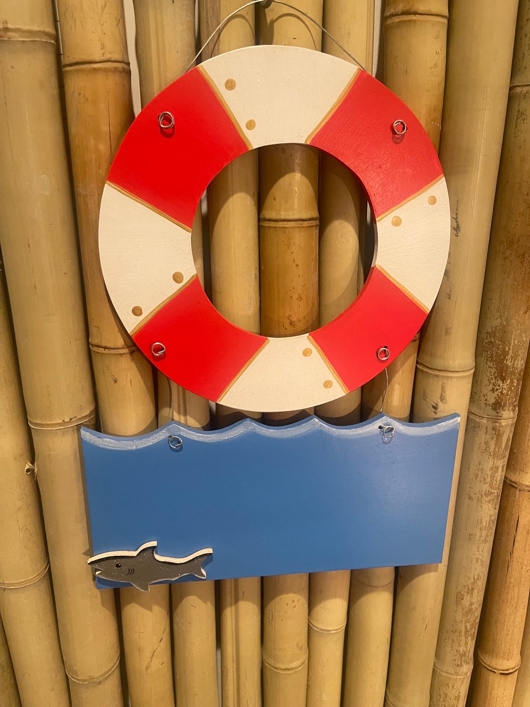 Wood Life Ring Sign, Swimming Pool Plaque, Nautical Baby Shower Wall ...