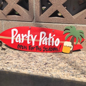 Handmade Surfboard Sign,personalized, Hand Lettered, Party Patio Sign ...
