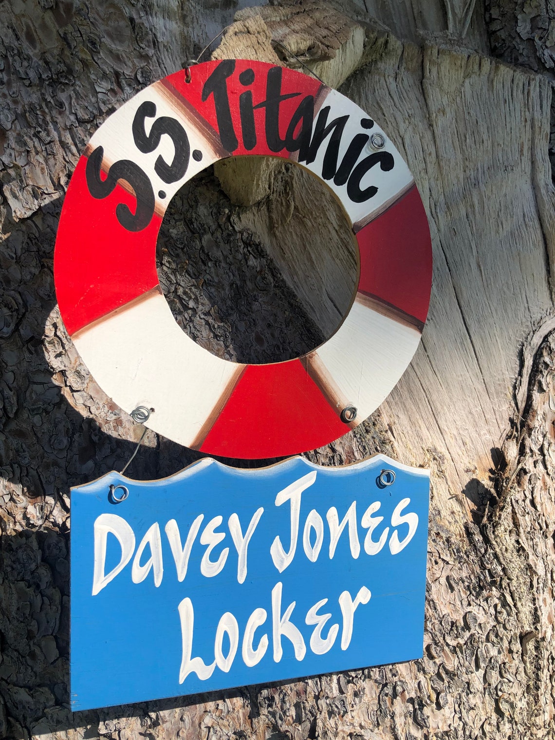 Custom Hand Painted Wood Life Ring Sign Personalized 2 Pc. - Etsy