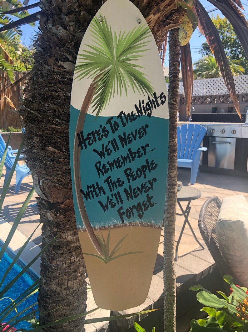 Wood Surfboard Signs,custom Painted Signs, Coastal Surf Decor,beach ...