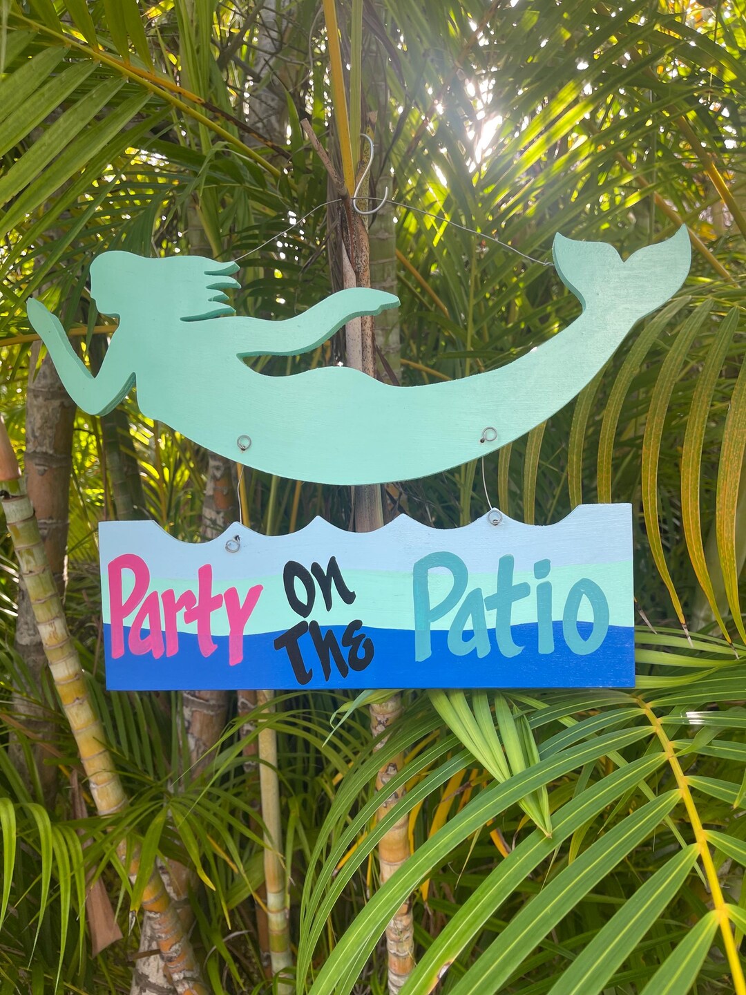 Hand Painted Mermaid Wall Plaque, Beach House Decor, Party on the Patio ...