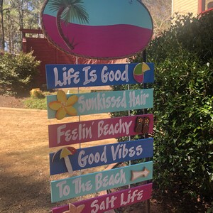 Beach Hanging Signs, Personalized, Beach House Decor, Custom Hand ...