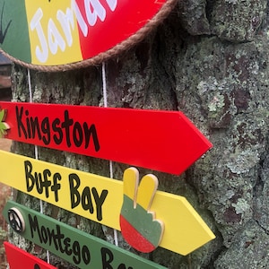 Handmade Wood Caribbean Paradise Jamaica Directional Arrow Custom ...