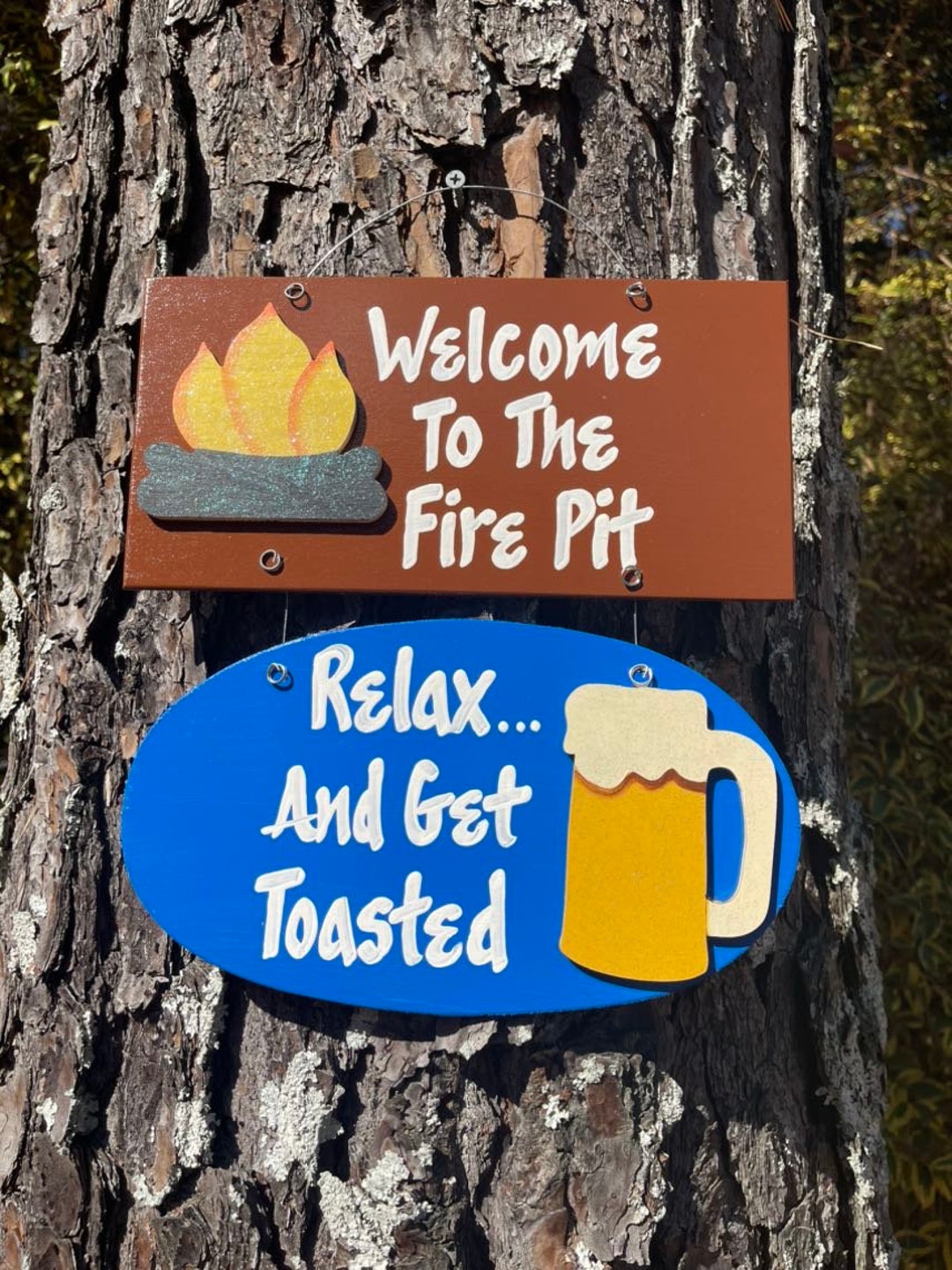 Custom Wood Hanging Wall Plaque Fire Pit Sign Camp Sign - Etsy
