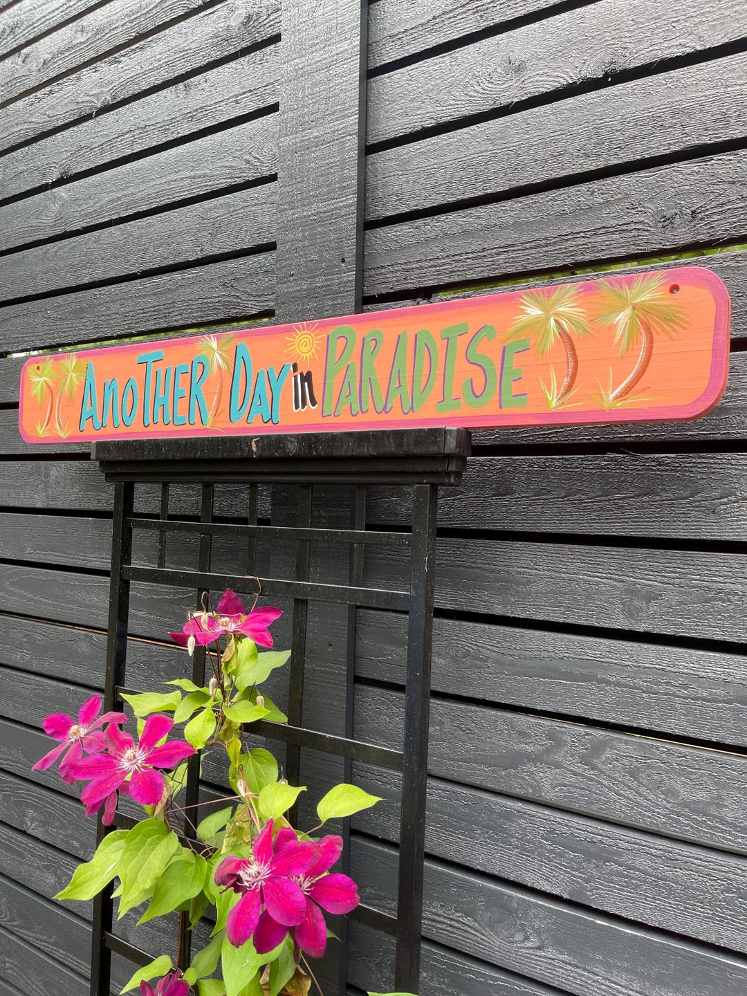 Wood Paradise Sign- Rustic Cedar, Tropical Tiki Bardecor, Outdoor Patio ...