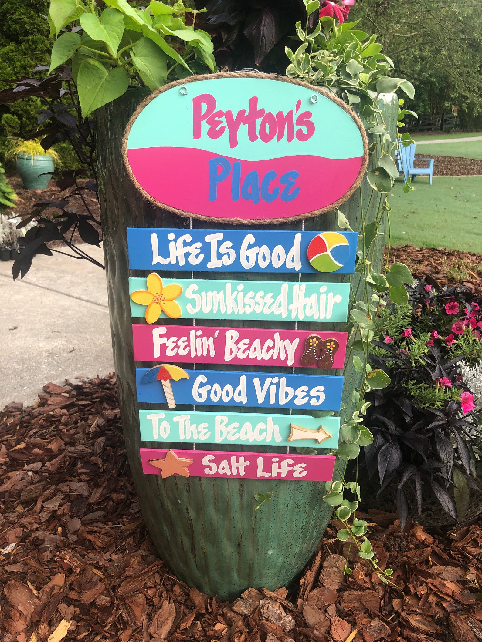 Beach Hanging Signs, Personalized, Beach House Decor, Custom Hand ...