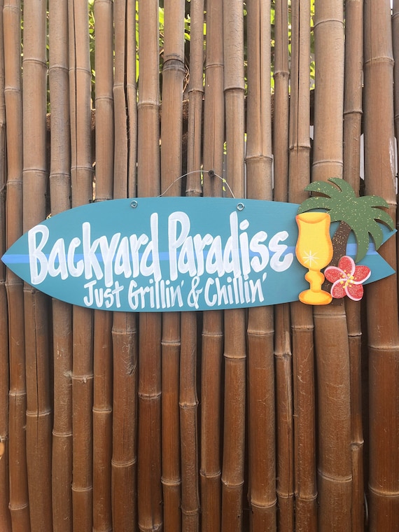 Handmade Wood Sign-surfboard Sign-backyard - Etsy