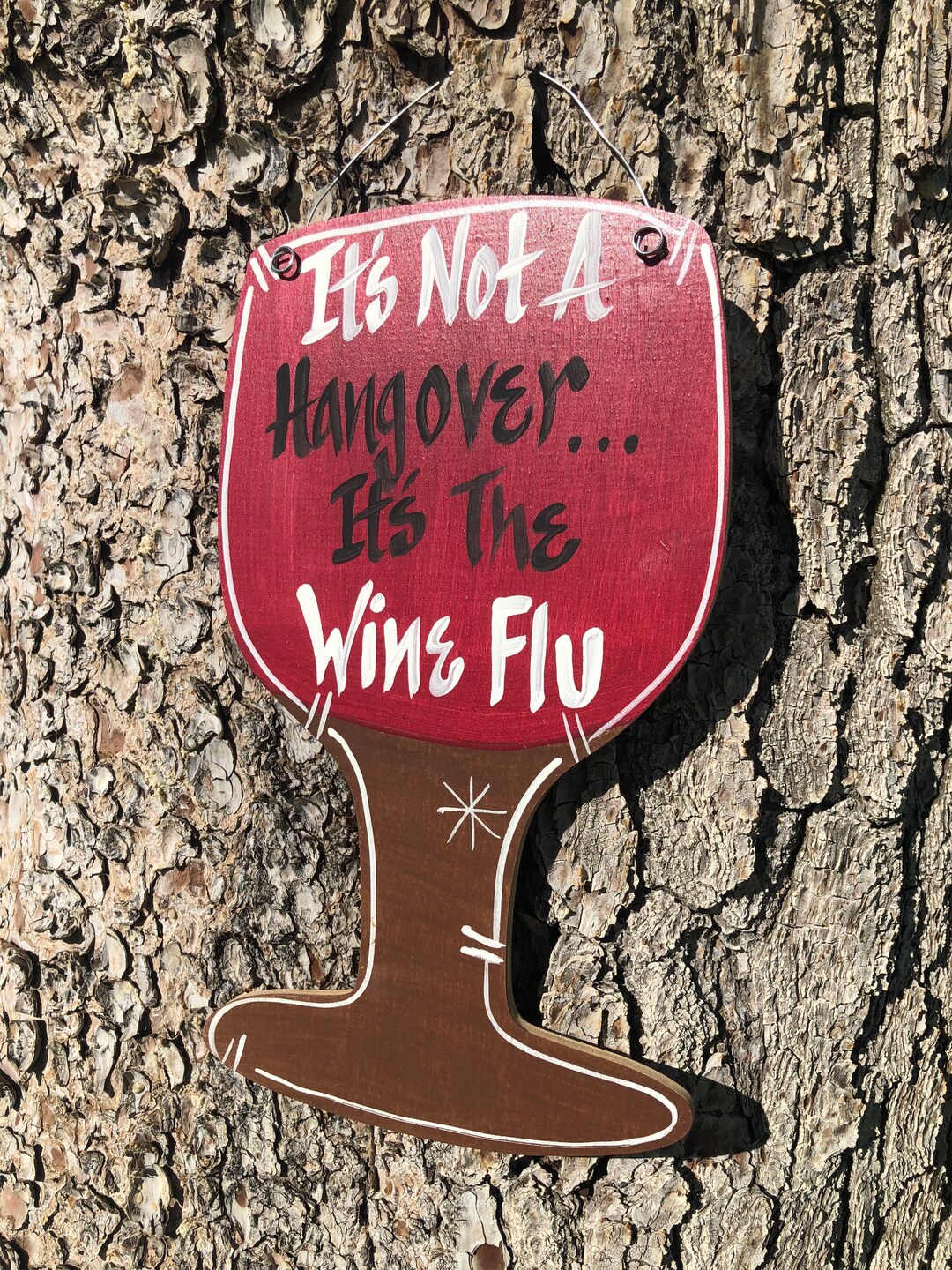 Wine Sign - Funny Wood Sign with Humorous Quote for Home Bar Decor ...