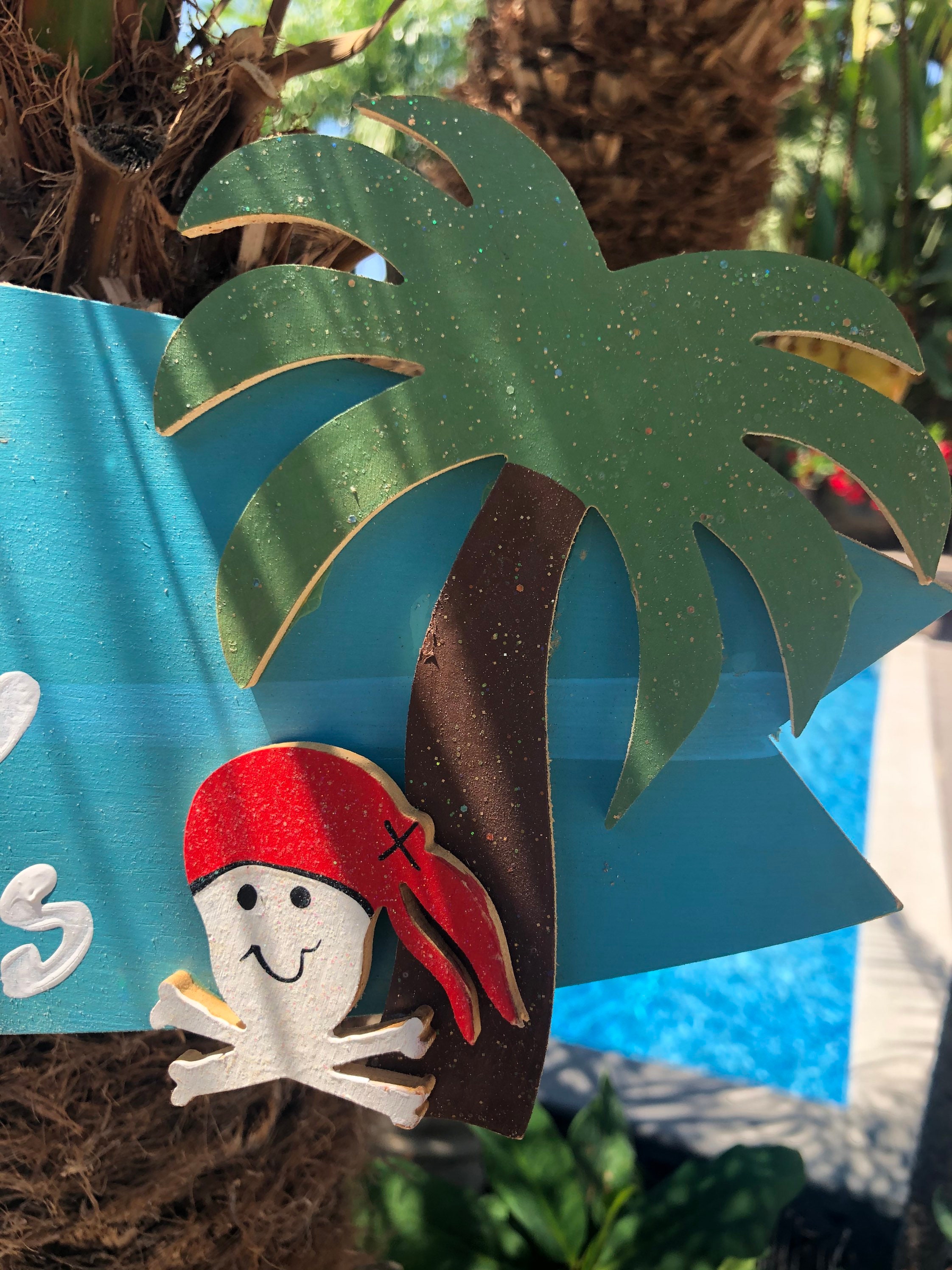 Island Time Wood Surfboard Sign, Handmade Pirate Decor, Hand Painted ...